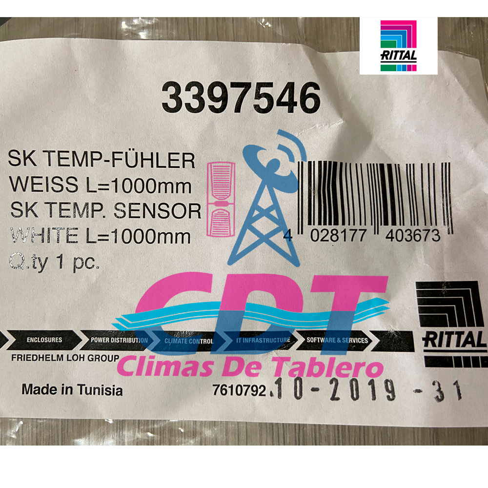 Sensor de temperatura Blanco Rittal modelo 3397.546 - Climas de Tablero