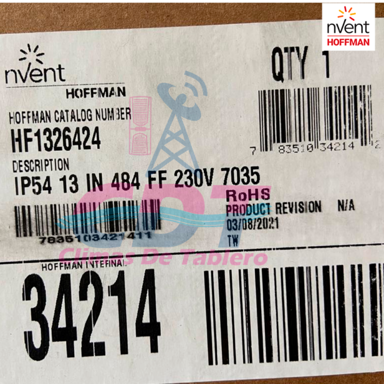 Ventilador con filtro de montaje lateral nVent HOFFMAN Modelo HF1326424 ...