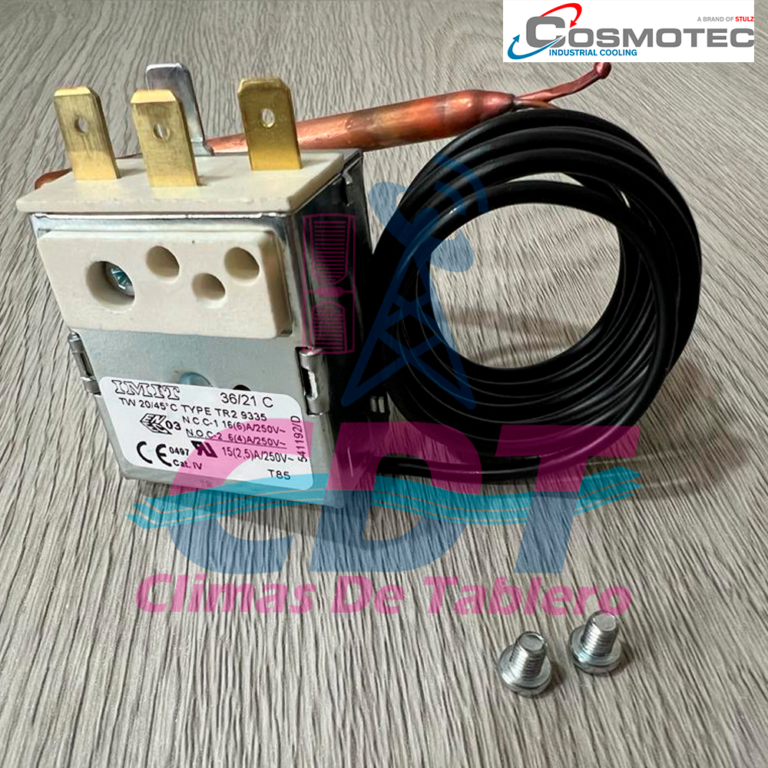 Termostato marca Cosmotec, modelo: 0300000436 - Climas de Tablero